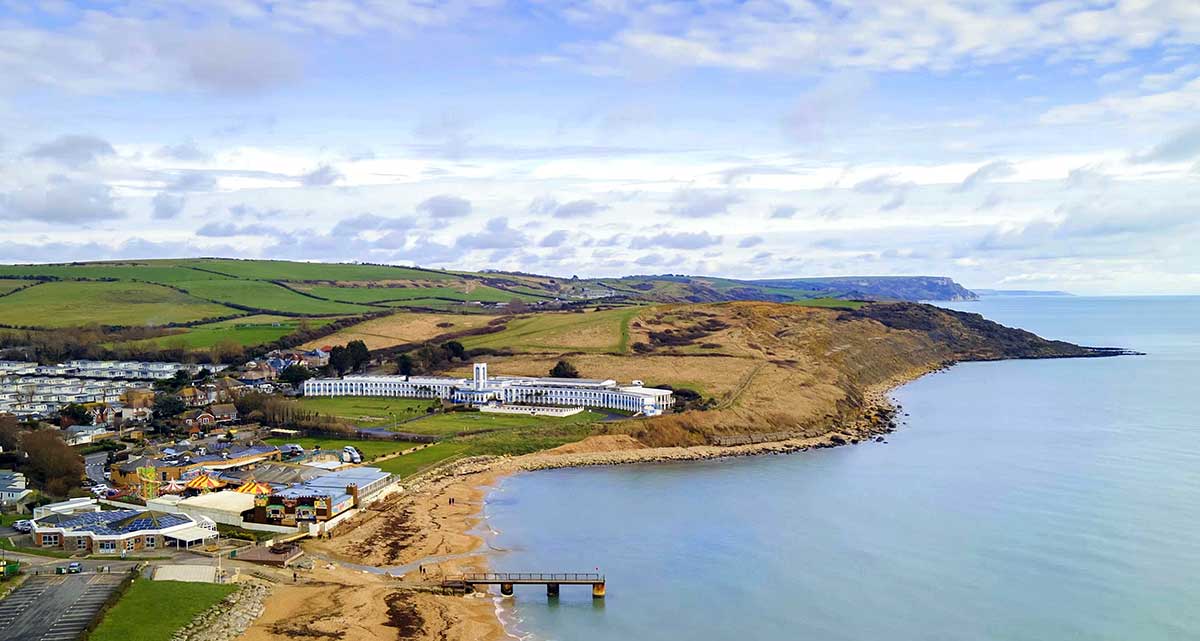 Flying Drones for Fun in Bowleaze Cove, Weymouth in Dorset