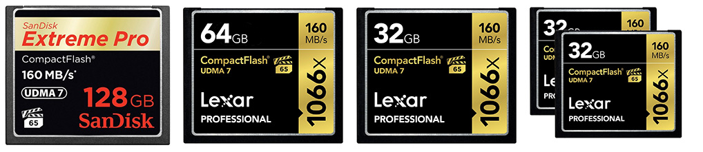 Compact Flash Cards and Digital Media, SD and CFast Cards